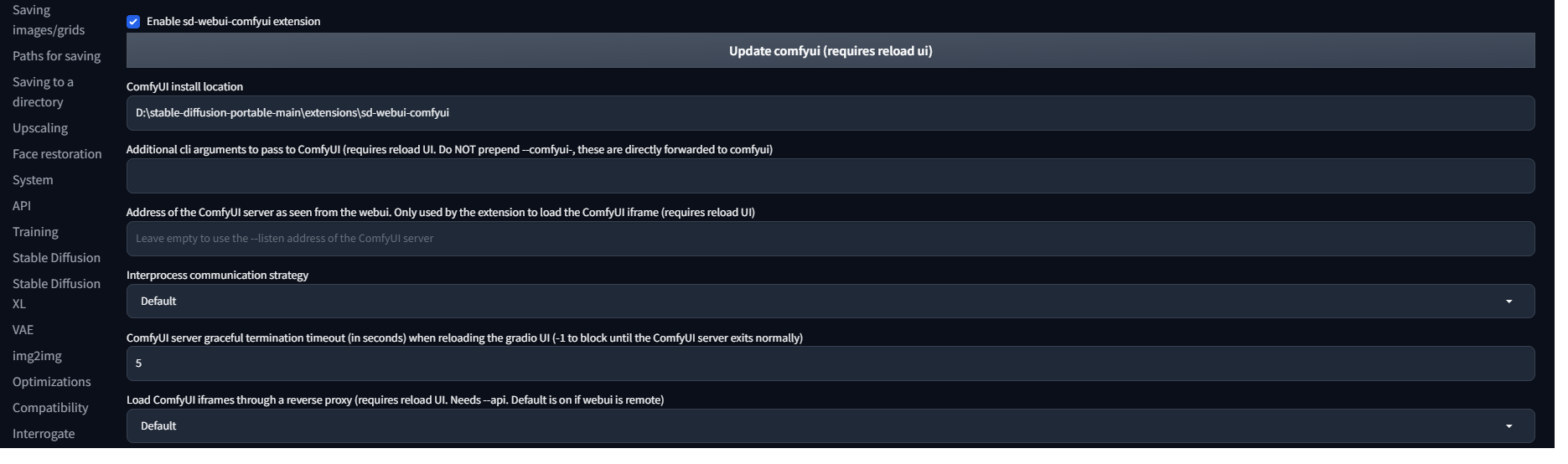 Not working · Issue #170 · ModelSurge/sd-webui-comfyui · GitHub