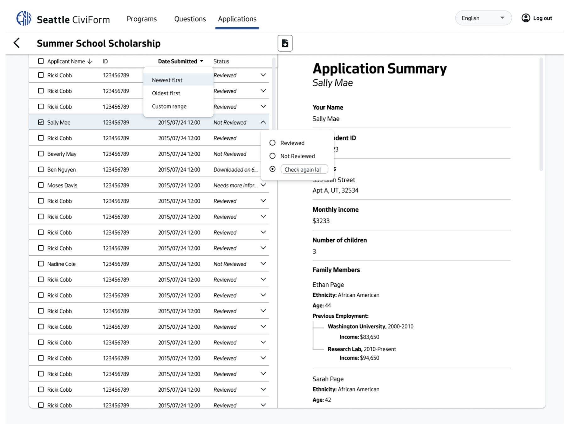 Add ability to approve/reject in bulk · Issue #1923 · civiform/civiform · GitHub