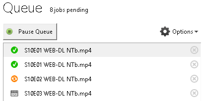 Encoded items not removed from queue · Issue #2814 · HandBrake/HandBrake · GitHub