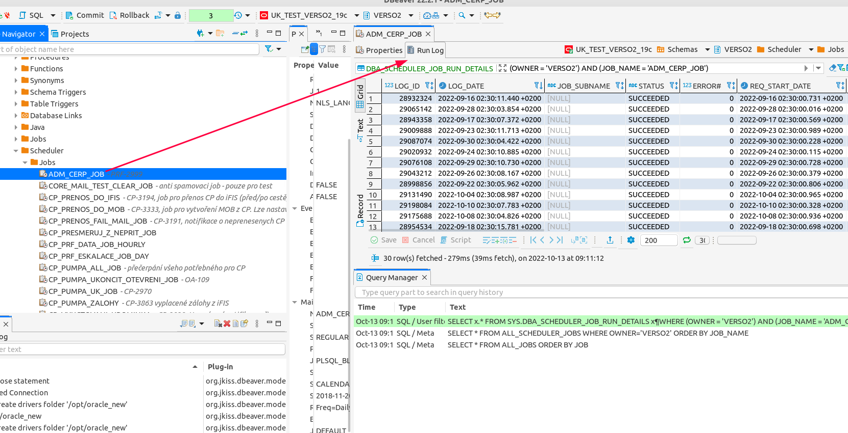 Scheduler/jobs/Run Log is empty (oracle) · Issue #14528 · dbeaver ...