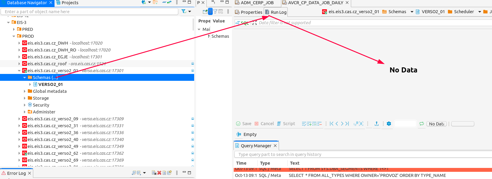 Scheduler/jobs/Run Log is empty (oracle) when sys schema is not visible · Issue #17909 · dbeaver ...