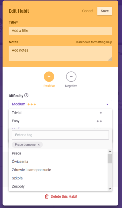 Task edit dropdown menus for Tags and Difficulty don't close themselves, causing overlap · Issue ...