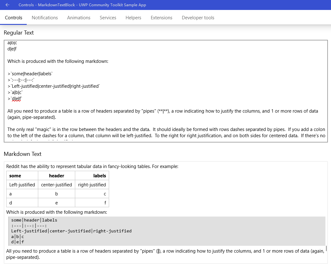 MarkdownTextBlock have problems with table · Issue #1516 · CommunityToolkit ...