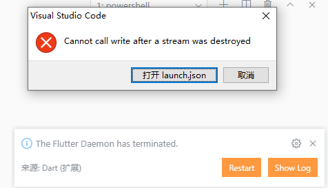 cannot call write after a stream was destroyed · Issue #100906 · microsoft/vscode · GitHub