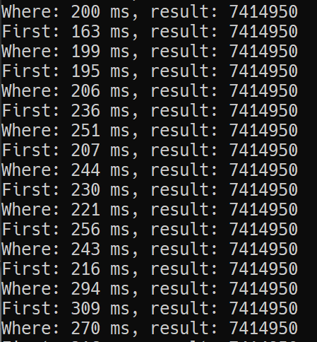 Why .Where(condition).FirstOrDefault() was faster than .FirstOrDefault ...