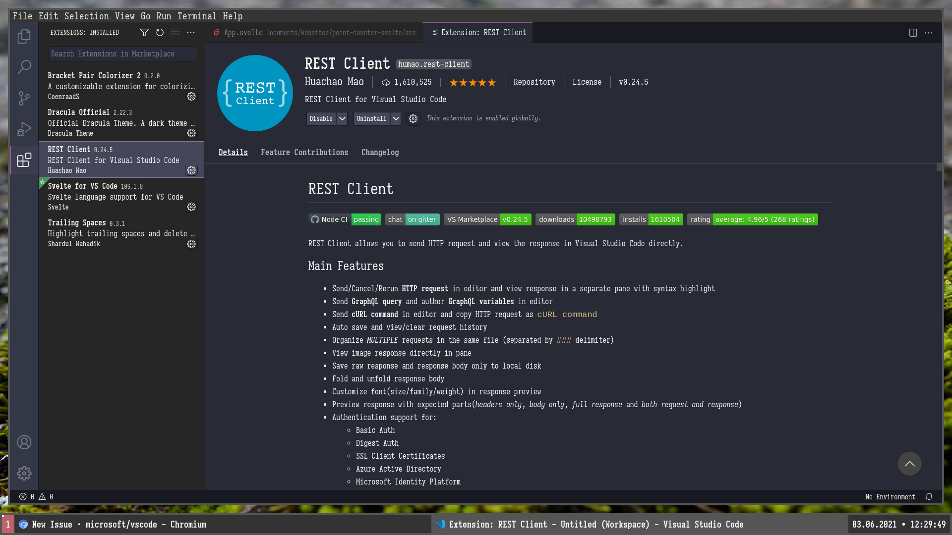 Disabling Smooth Scrolling doesn't work for the Extensions Information viewport · Issue #125423 ...