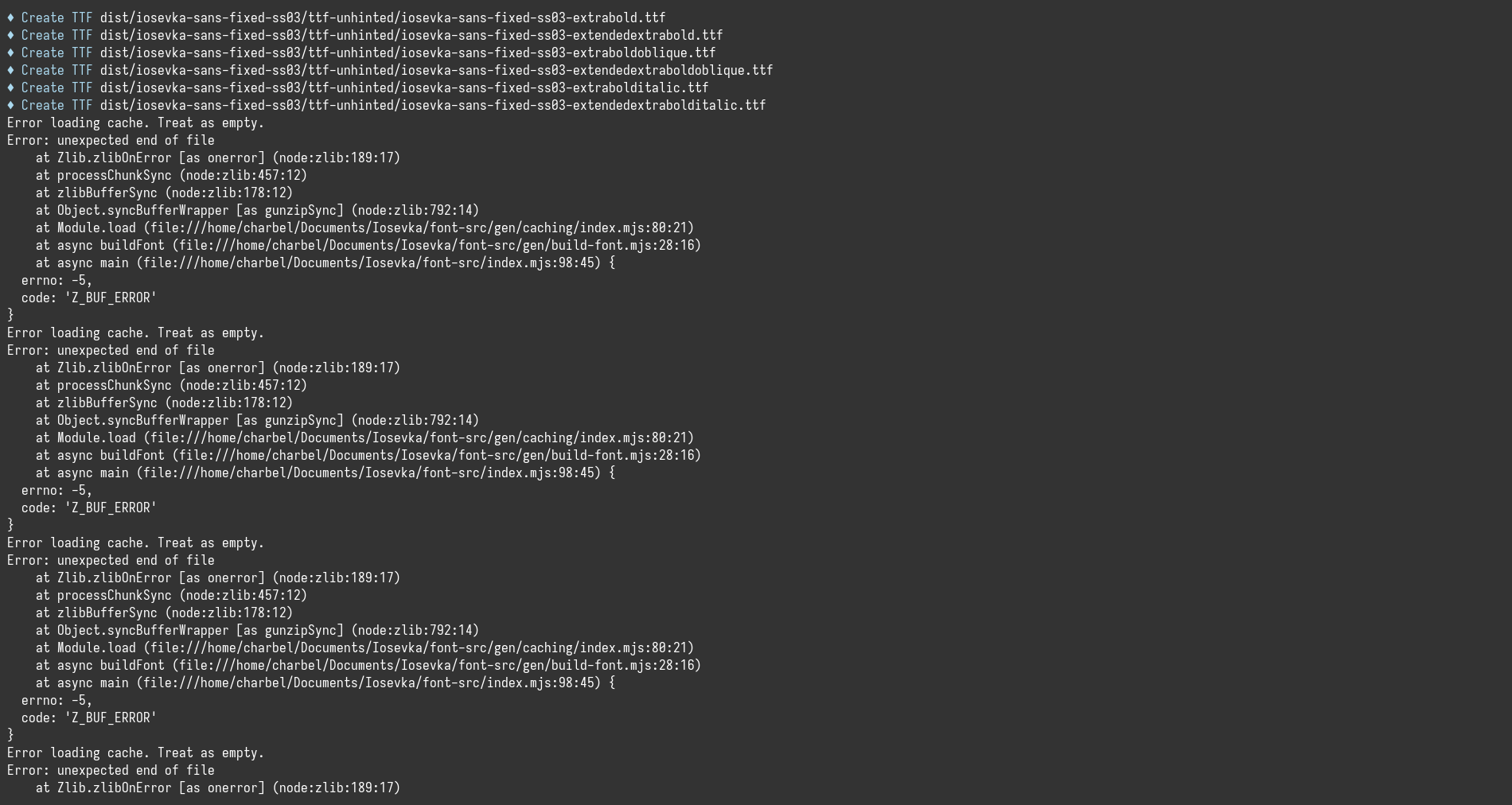 Cannot build from source on node v19.4.0 (Arch Linux) · Issue #1536 · be5invis/Iosevka · GitHub