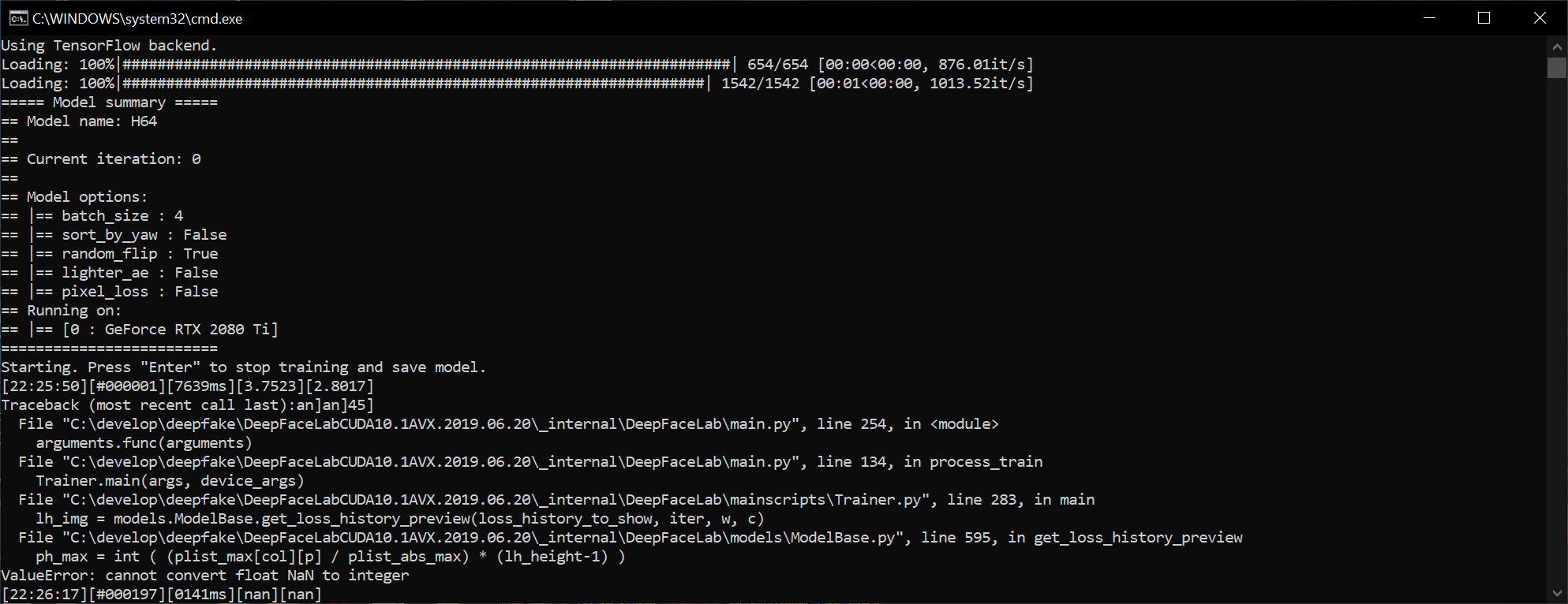 Not training with RTX 2080 Ti (Using Windows Pre-build App) · Issue #309 · iperov/DeepFaceLab ...