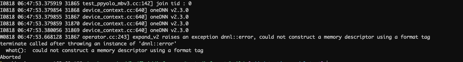 [develop branch] - Deploying ppyolo, solov2,fcos models will raise MKLDNN error · Issue #34723 ...
