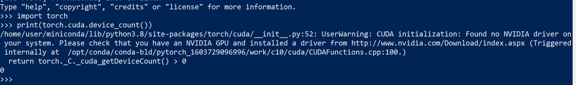 PyTorch 1.7.0 CUDA driver warning · Issue #47038 · pytorch/pytorch · GitHub