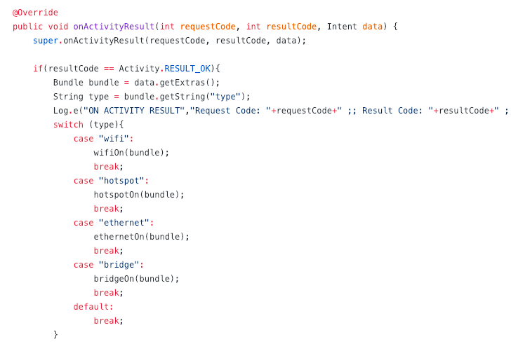 Switch statement for onActivityResult function · Issue #134 · treehouses/remote · GitHub