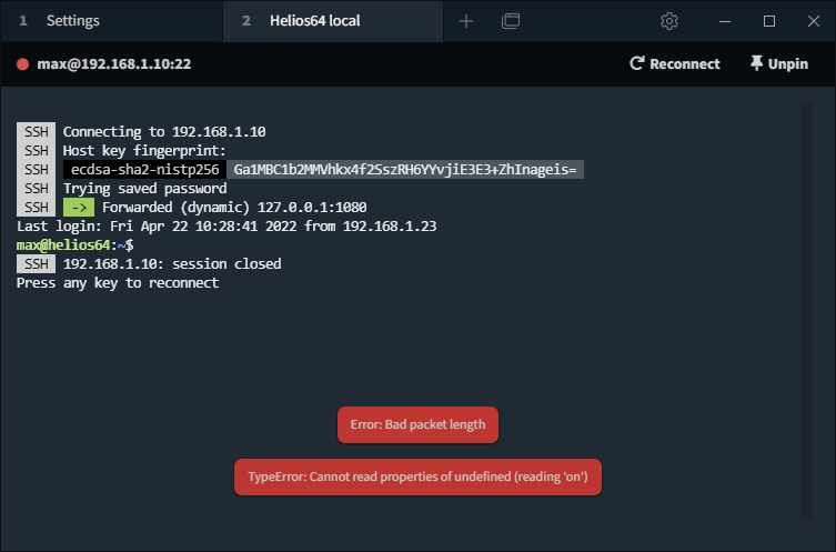 SSH dynamic port forwarding not working on Windows · Issue #6246 · Eugeny/tabby · GitHub