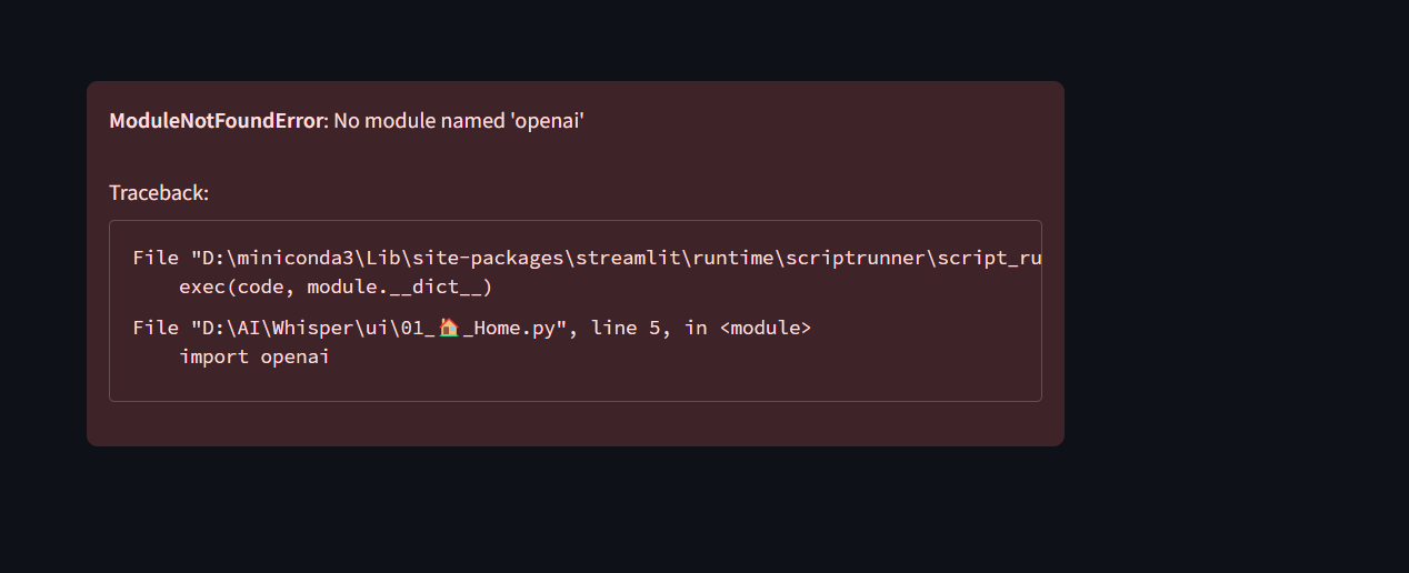 No module named openai? idid everything in the nontechnical · Issue #73 · hayabhay/frogbase · GitHub