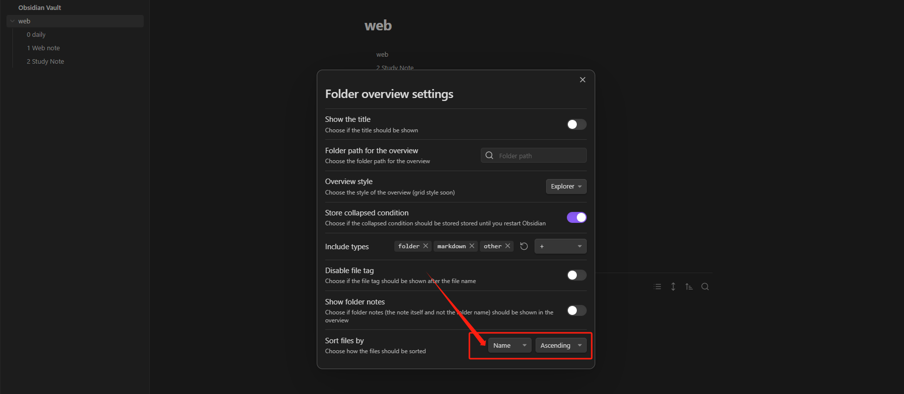 Folder Overview Style Explore Cannot Sort File And Cannot Detect Markdown Note · Issue 57 2563