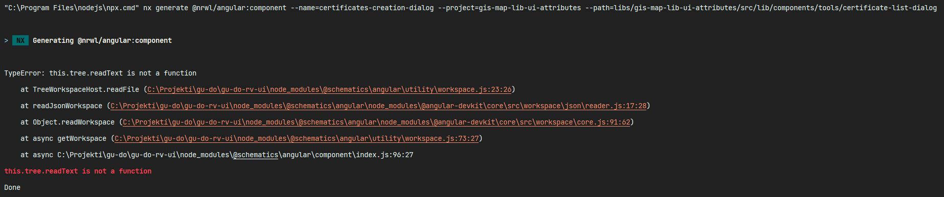 Generating components fails · Issue #10911 · nrwl/nx · GitHub