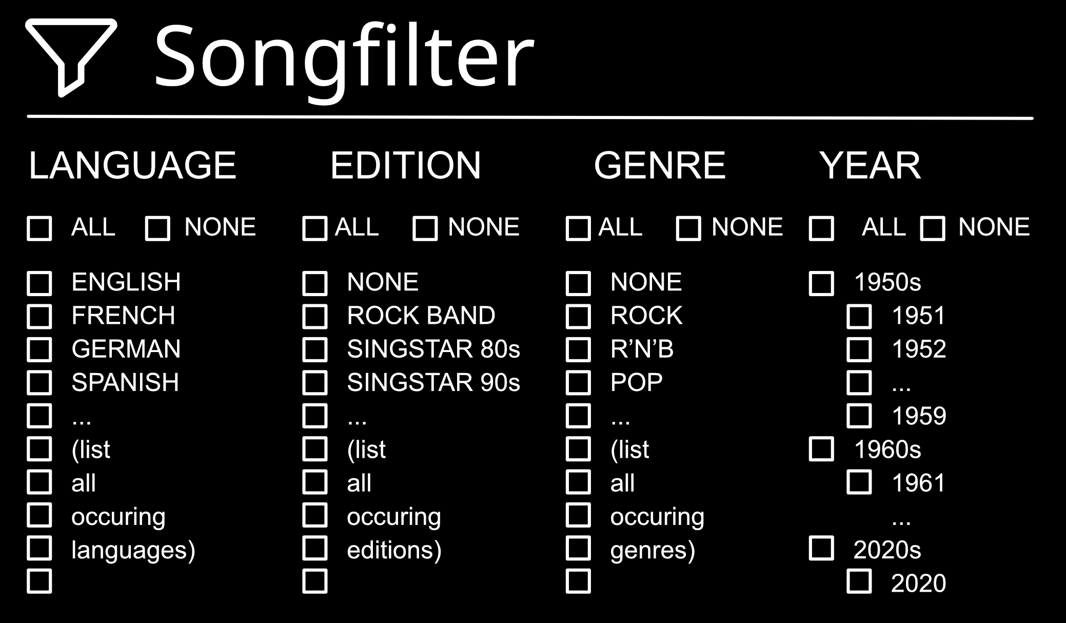 Feature request: multiple criteria search · Issue #568 · UltraStar-Deluxe/USDX · GitHub