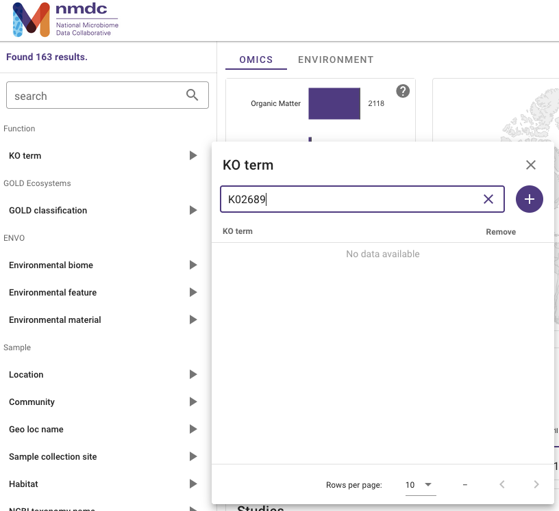 Accept keypress to submit KO term for search · Issue #399 · microbiomedata/nmdc-server · GitHub
