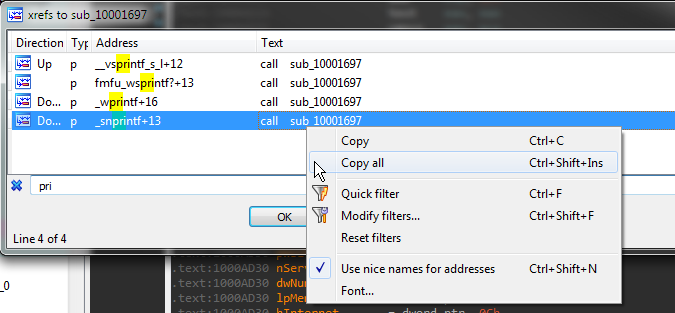 X-Refs Widget Improvements: lack of `Copy all`/`Copy` · Issue #1367 · rizinorg/cutter · GitHub