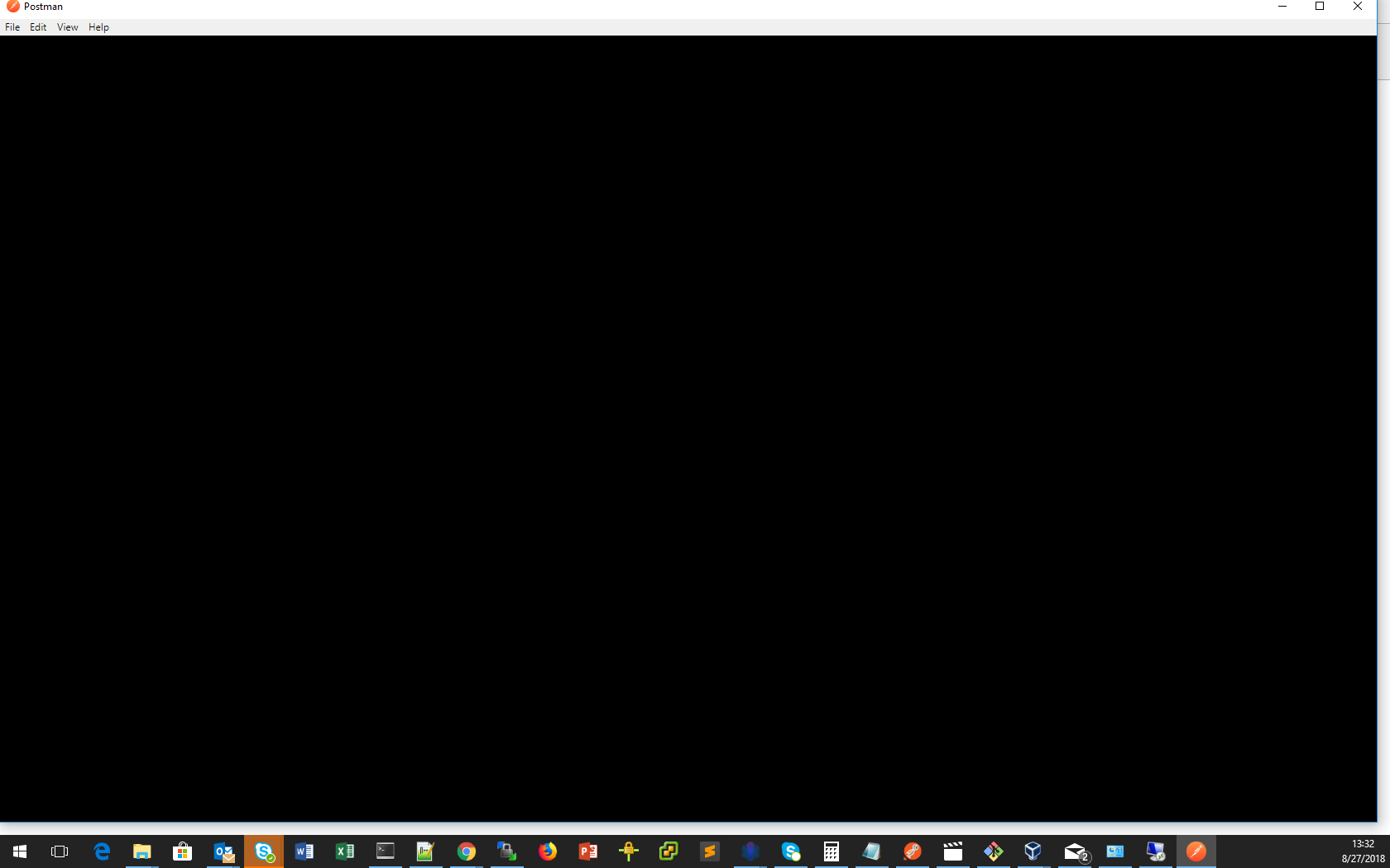 When selecting a large file for upload postman screen goes black ...