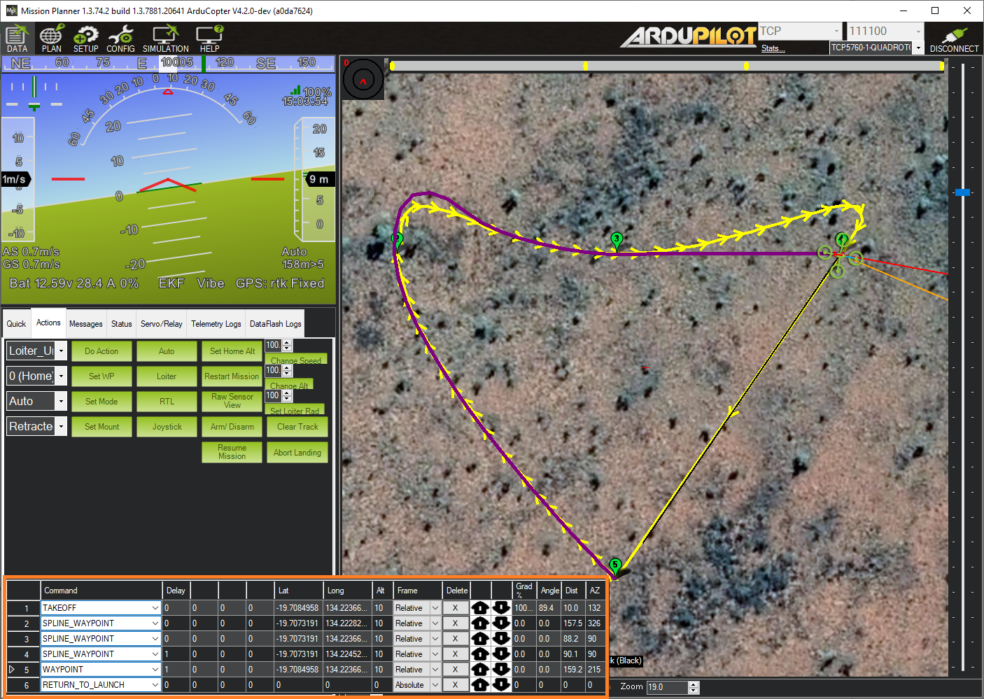 Copter: spline path is slightly different if next command is straight vs spline with delay (both ...