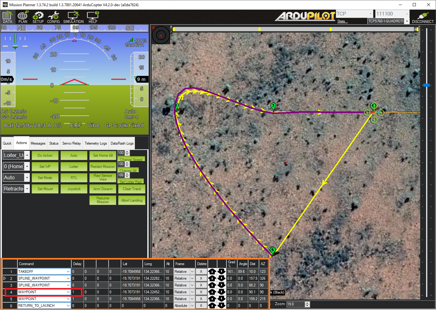 Copter: spline path is slightly different if next command is straight vs spline with delay (both ...