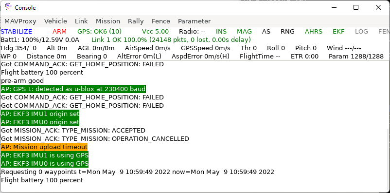 Mission Editor: Mission upload timeout if "Load WP File" button used · Issue #1048 · ArduPilot ...