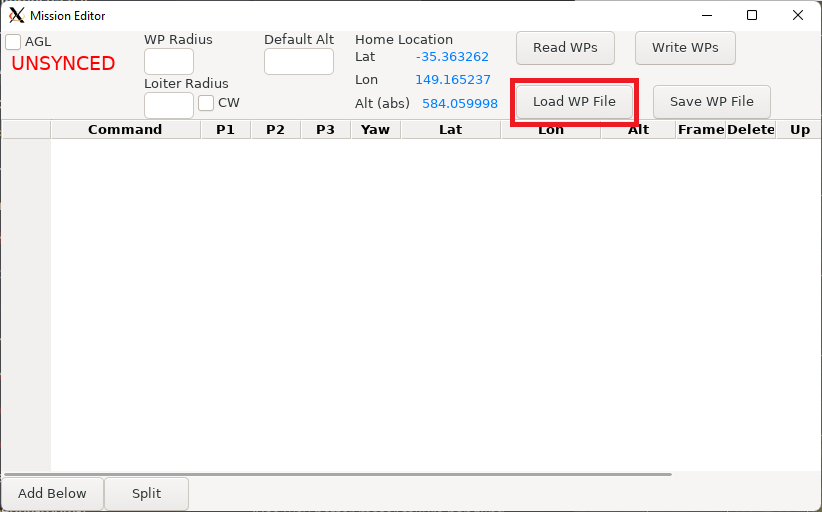 Mission Editor: Mission upload timeout if "Load WP File" button used · Issue #1048 · ArduPilot ...