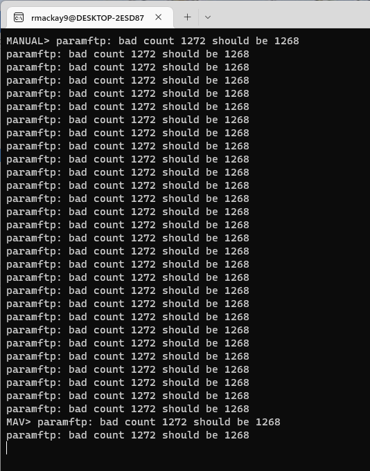 Sub: paramftp: bad count 1272 should be 1268 · Issue #22357 · ArduPilot/ardupilot · GitHub