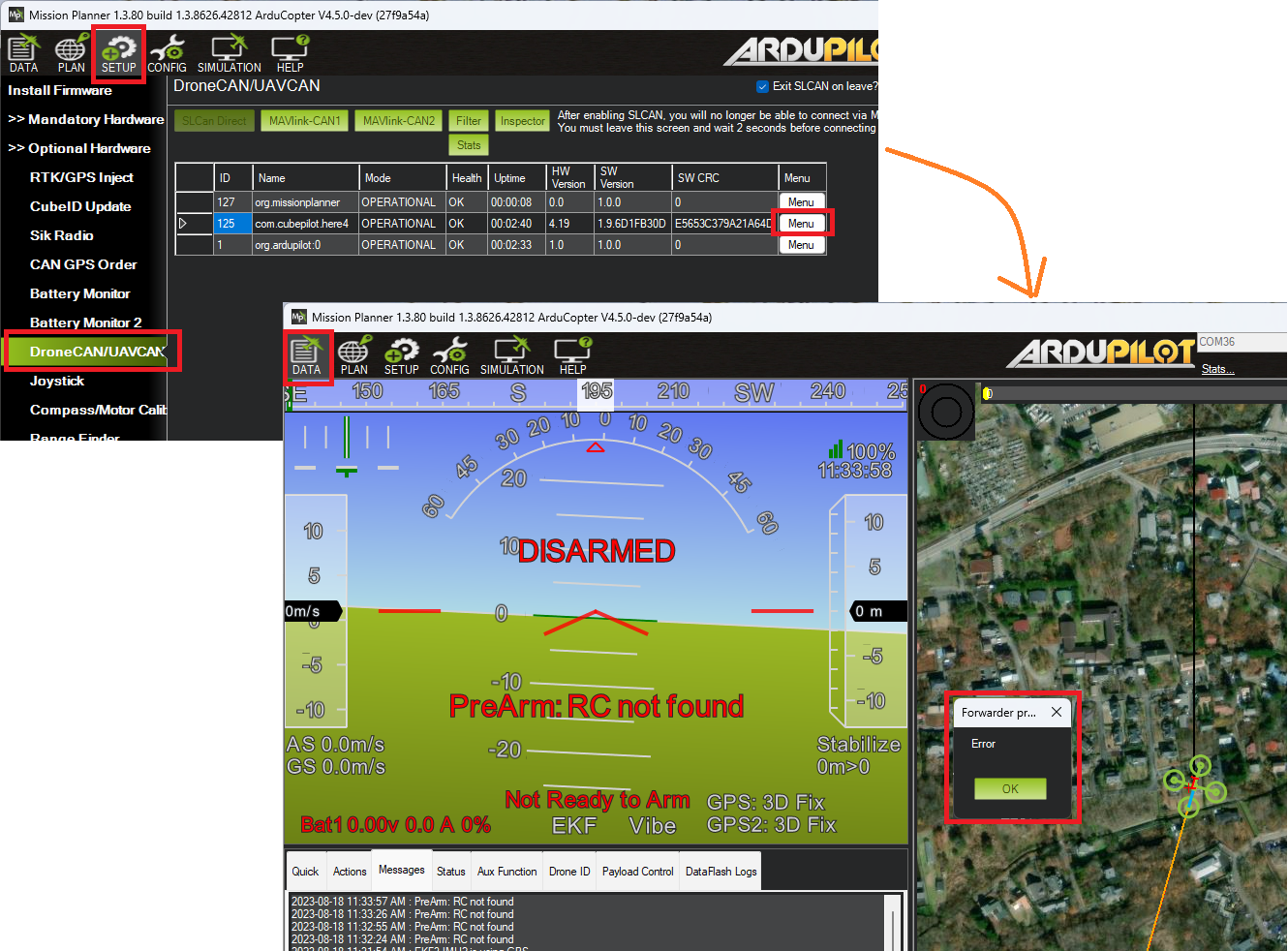 Error window pops-up after Here4/DroneCAN GPS passthrough is used · Issue #3163 · ArduPilot ...