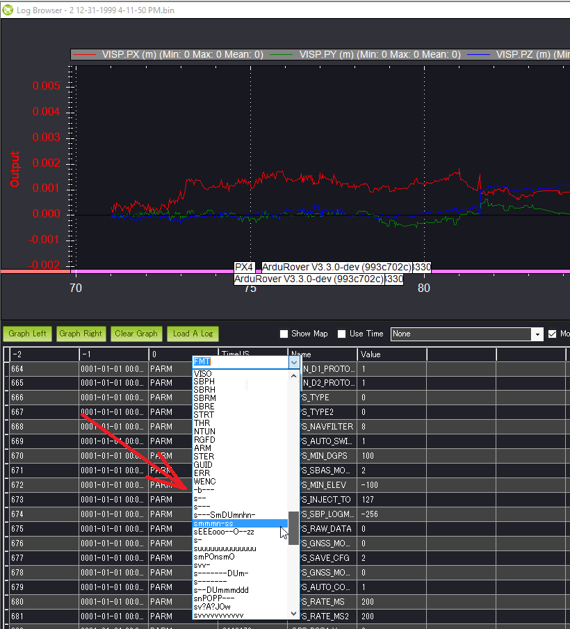 dataflash viewer filter list shows formats · Issue #1797 · ArduPilot/MissionPlanner · GitHub