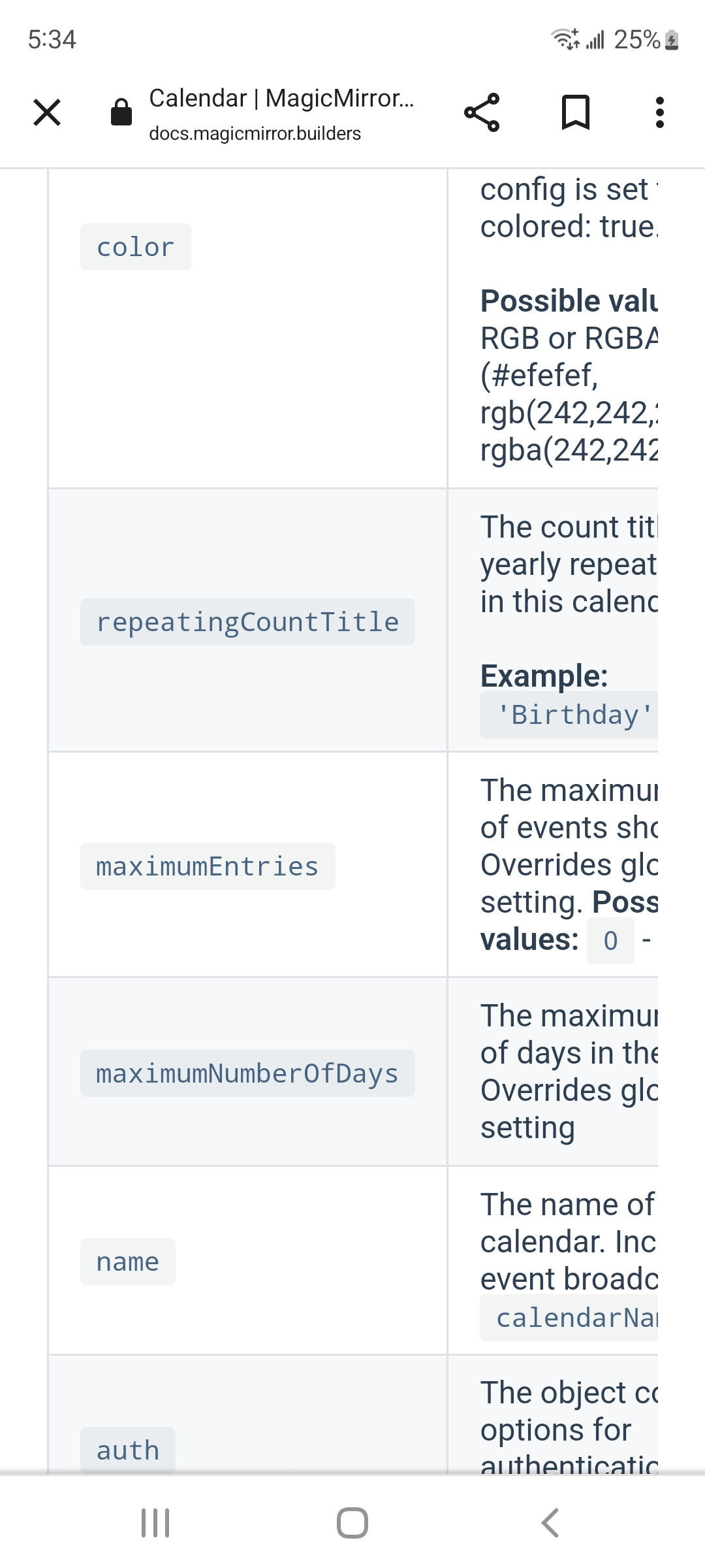 Individual calendar ignoring maximumEntries · Issue #2868 · MagicMirrorOrg/MagicMirror · GitHub