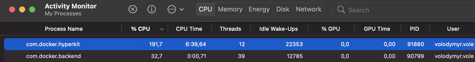 CPU problem (high usage and temperature) · Issue #5008 · docker/for-mac · GitHub