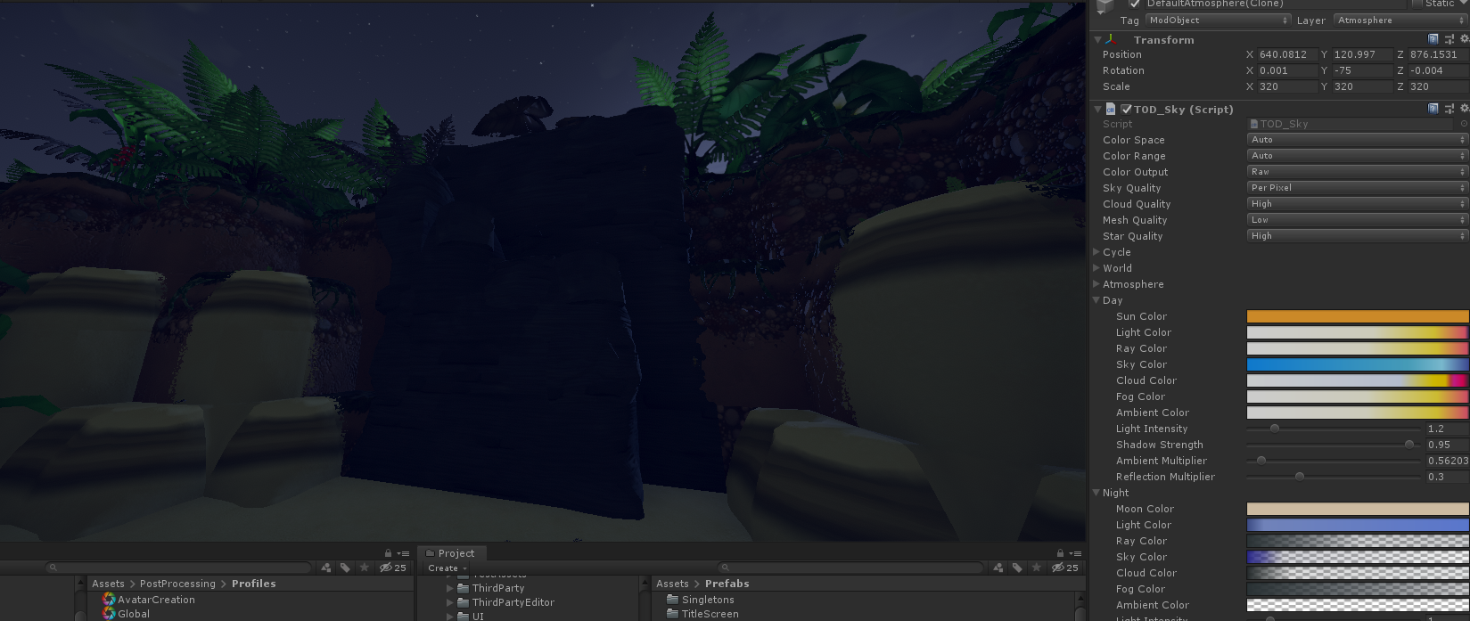 Time of Day skybox ground color and lighting ambient color should be ...