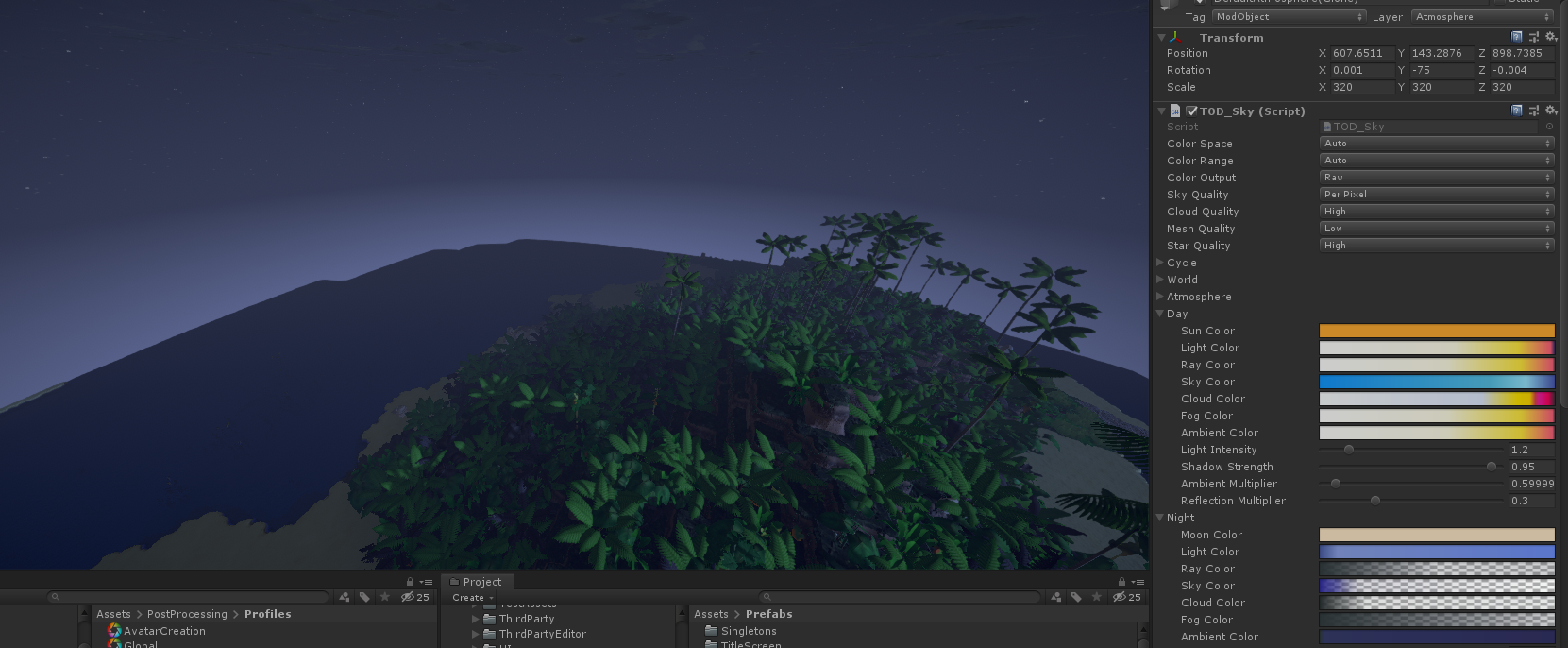 Time of Day skybox ground color and lighting ambient color should be ...