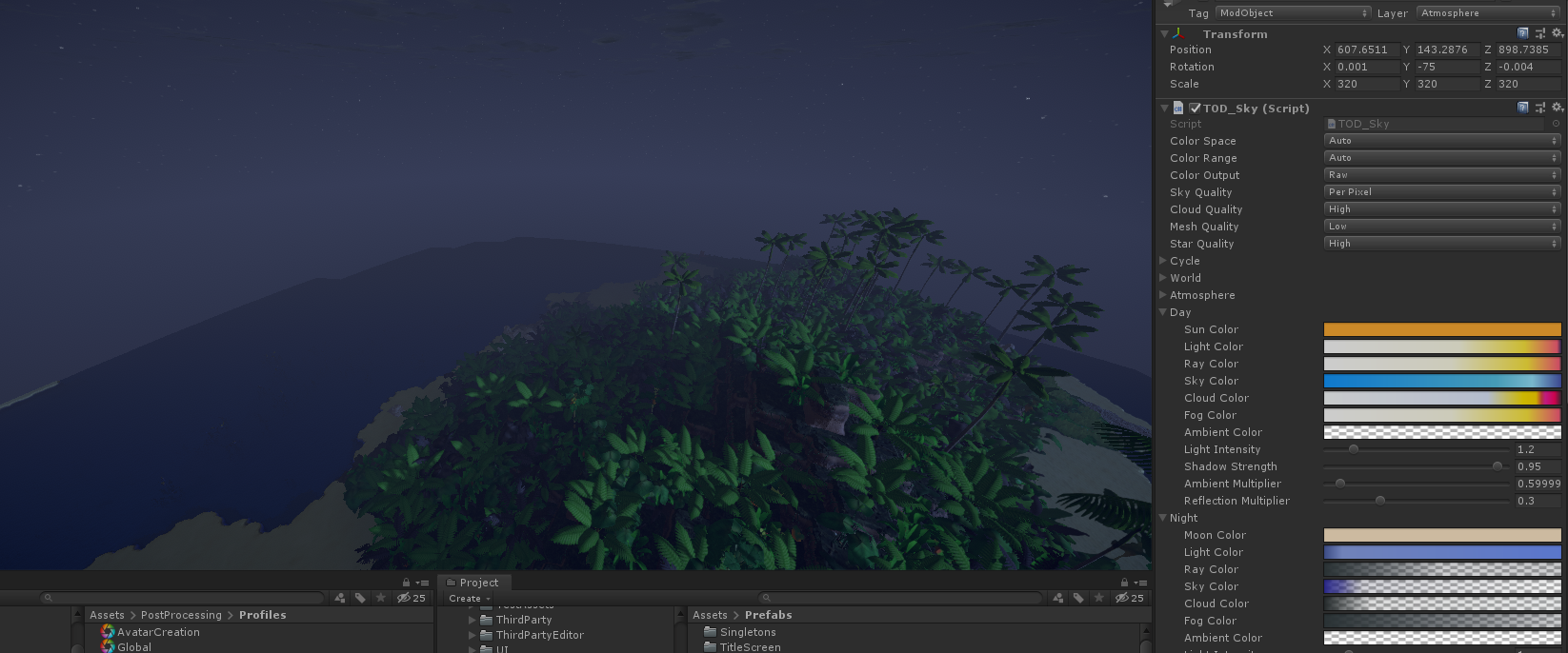 Time of Day skybox ground color and lighting ambient color should be separated into two ...