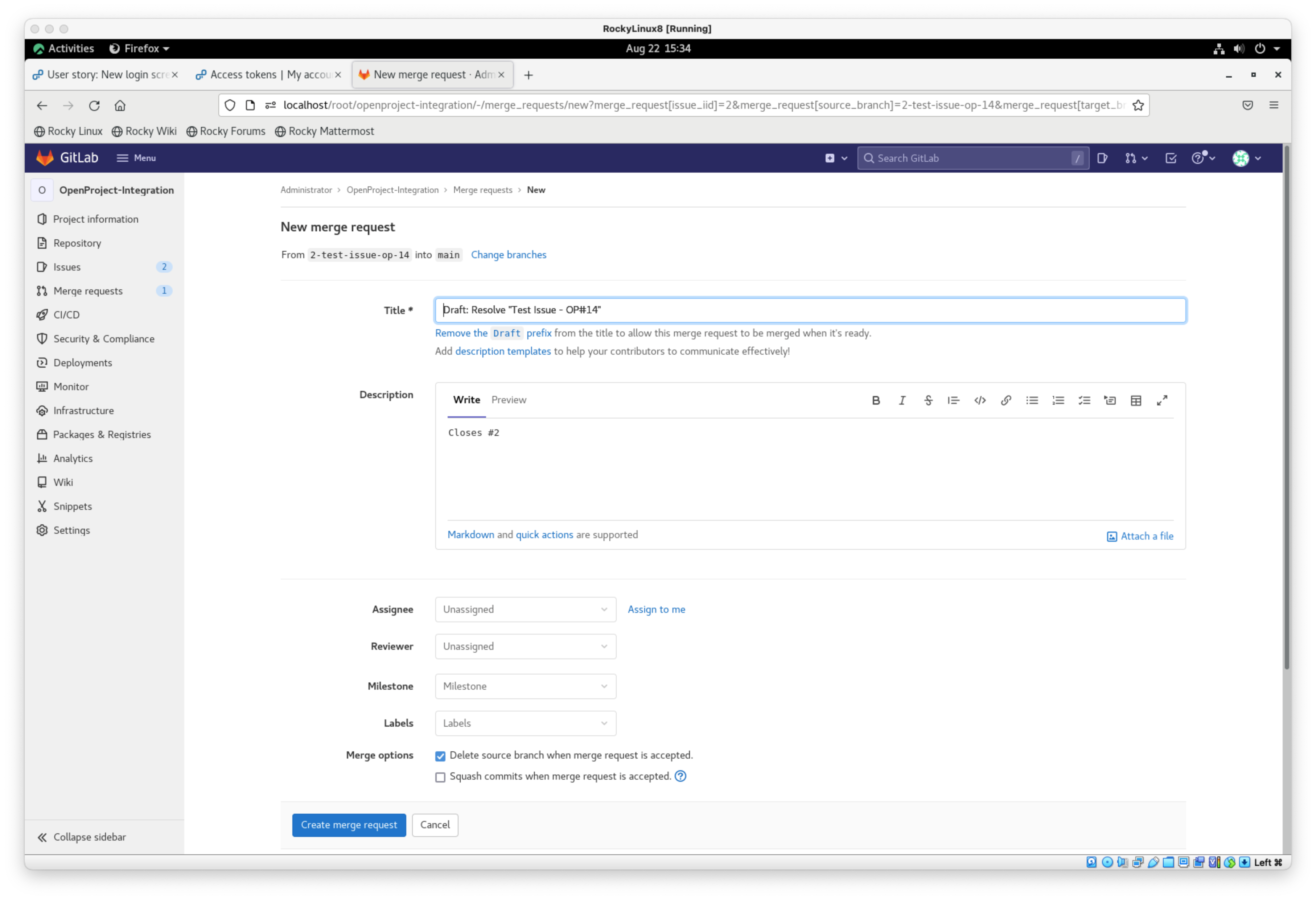 Empty Merge Request Table · Issue 17 · Btey Openproject Gitlab Integration · Github