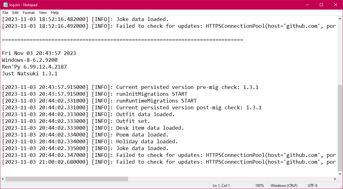[ BUG REPORT ] - Update Checker not working · Issue #830 · Just-Natsuki-Team/NatsukiModDev · GitHub