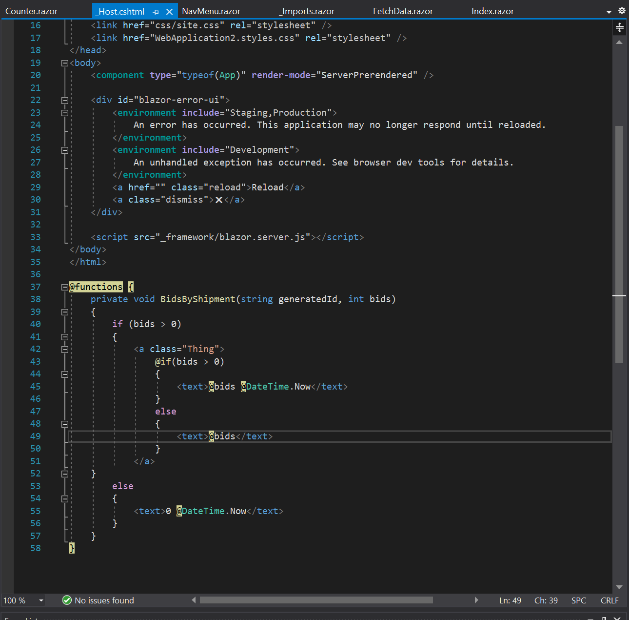 Nested tags are not colorized properly in new Razor editor · Issue #4960 · dotnet/razor · GitHub
