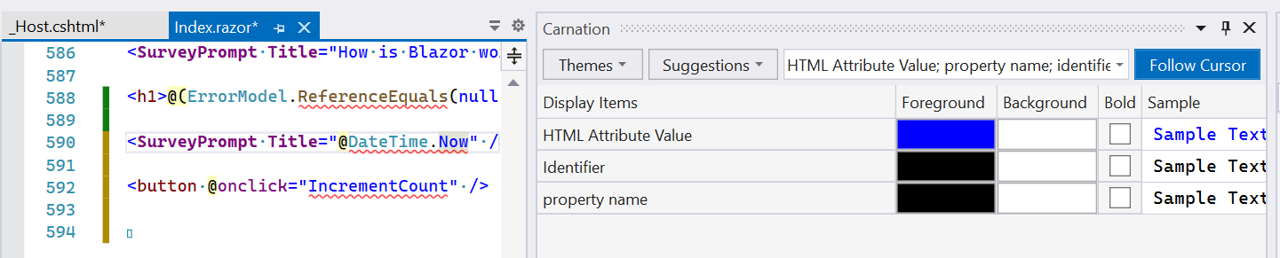 Default editor colors let TextMate shine through · Issue #4686 · dotnet ...