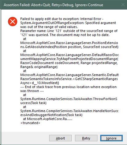 Razor CSharp SemanticTokens can be out of date · Issue #5056 · dotnet/razor · GitHub