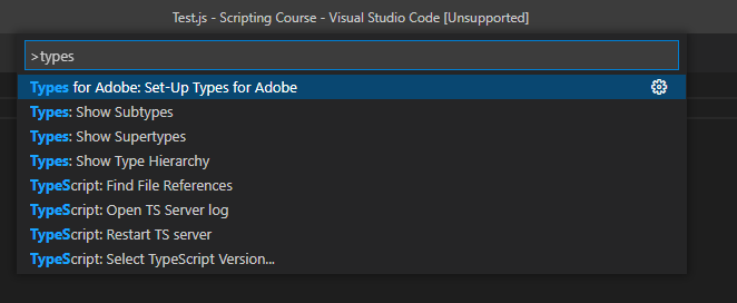 Command does not exist · Issue #1 · ilharp/vscode-types-for-adobe · GitHub