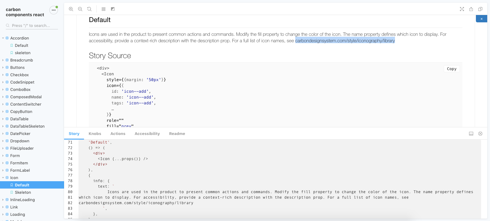Incorrect link in react (icon) story · Issue #3320 · carbon-design ...