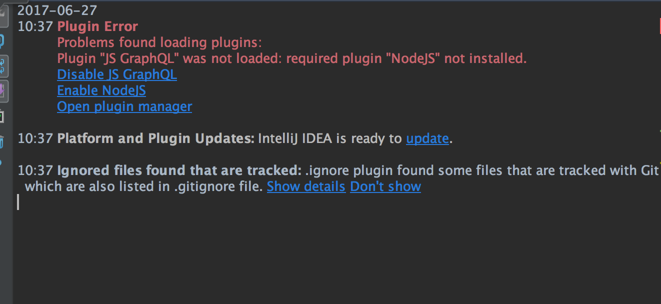 "Plugin "JS GraphQL" was not loaded: required plugin "NodeJS" not installed." · Issue #88 ...