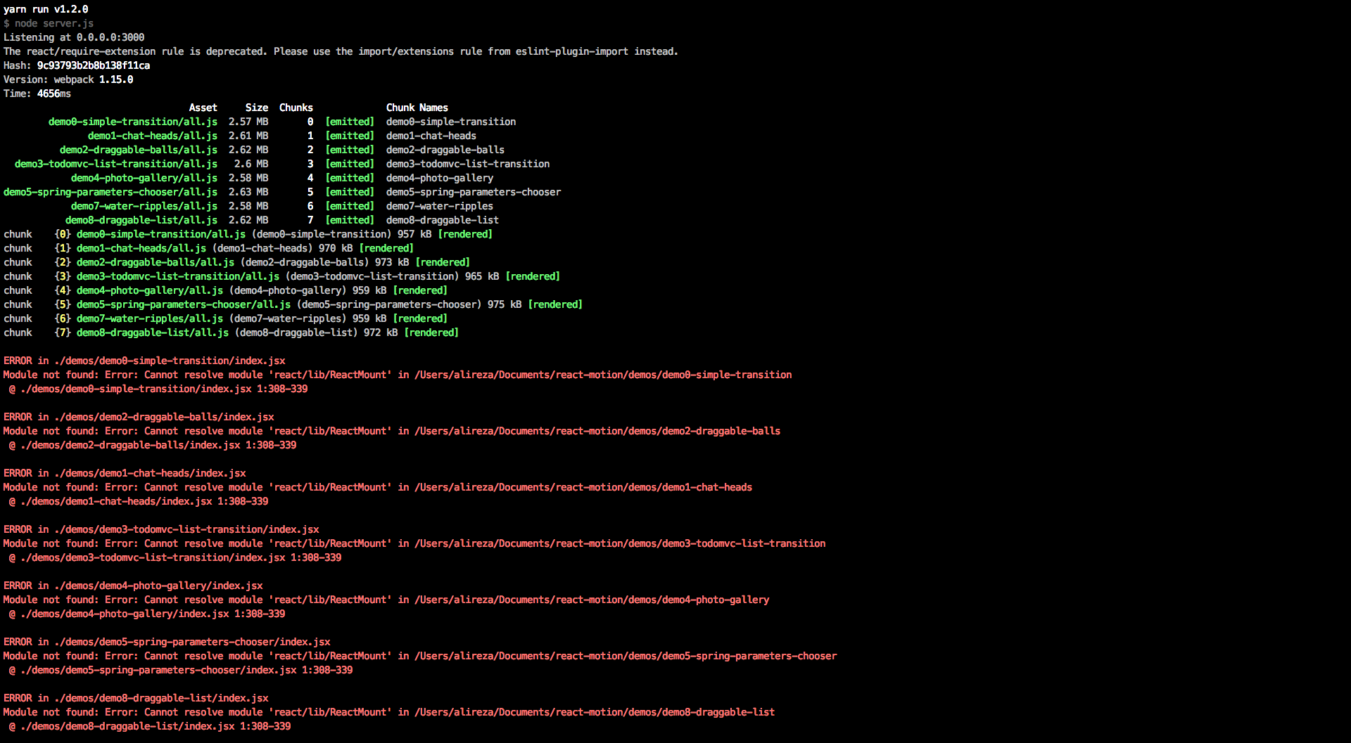 Can't run app · Issue #520 · chenglou/react-motion · GitHub
