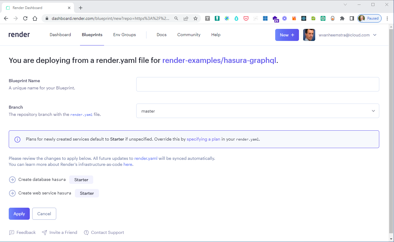 Image: Render Hasura GraphQL - 001 · Issue #1 · vanHeemstraSystems/postgresql-hasura-graphql ...