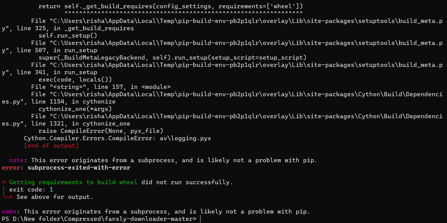 Not able to install requirements (using master one) · Issue #175 · Avnsx/fansly-downloader · GitHub