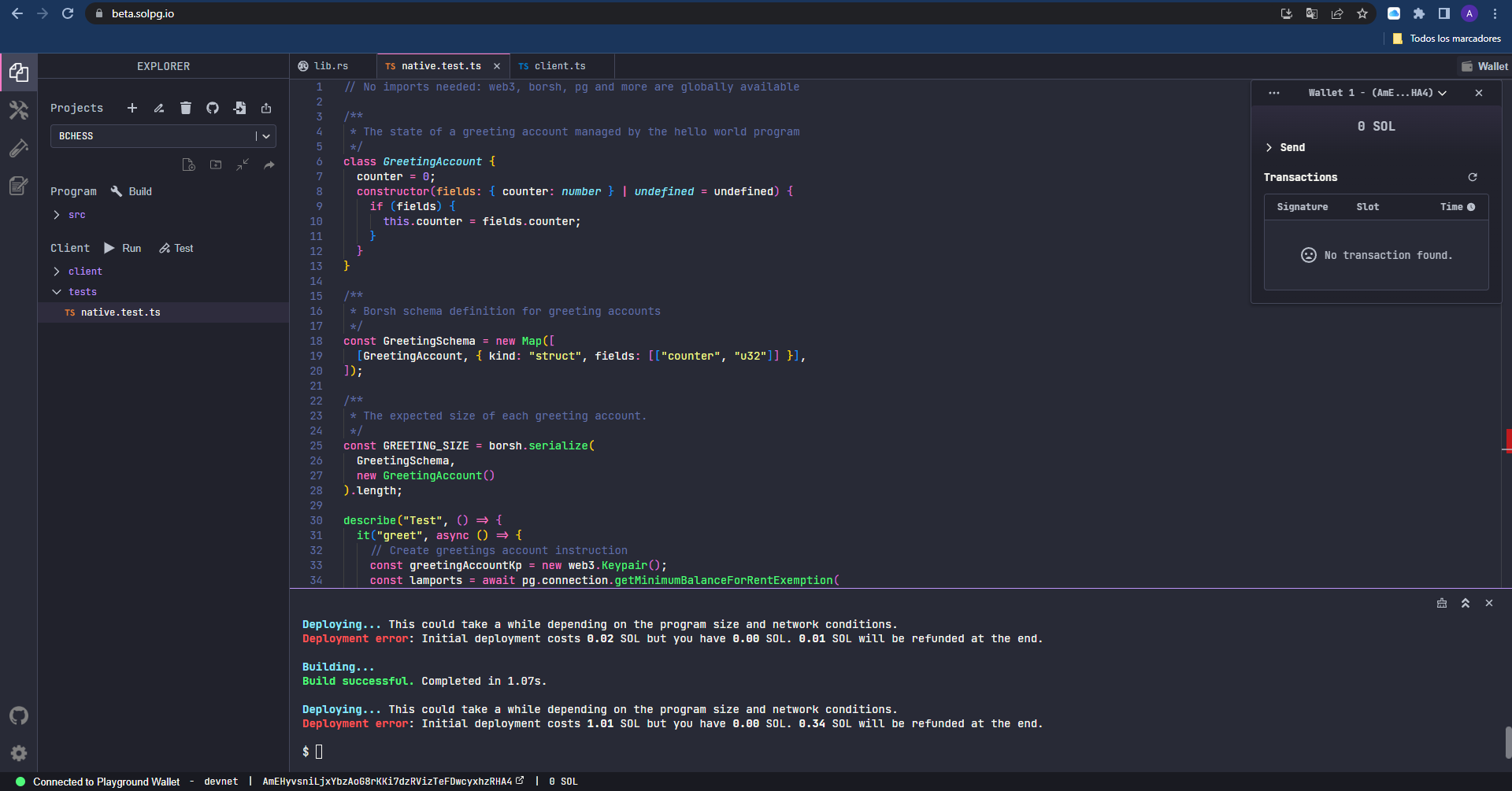 my transaction in the wallet generated in DevNet did not appear · Issue ...