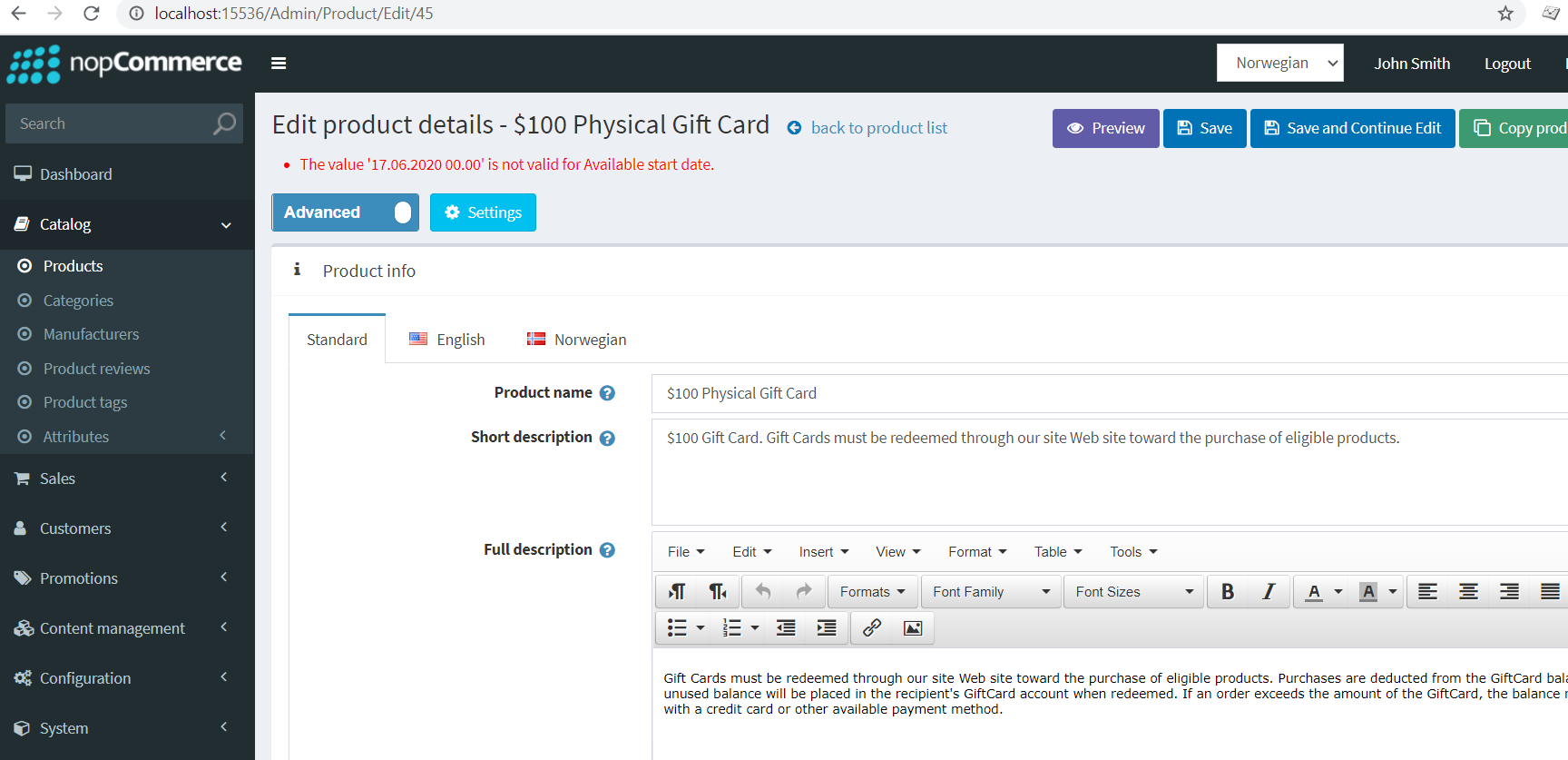 Date format issue with non English culture when saving product · Issue #4859 · nopSolutions ...