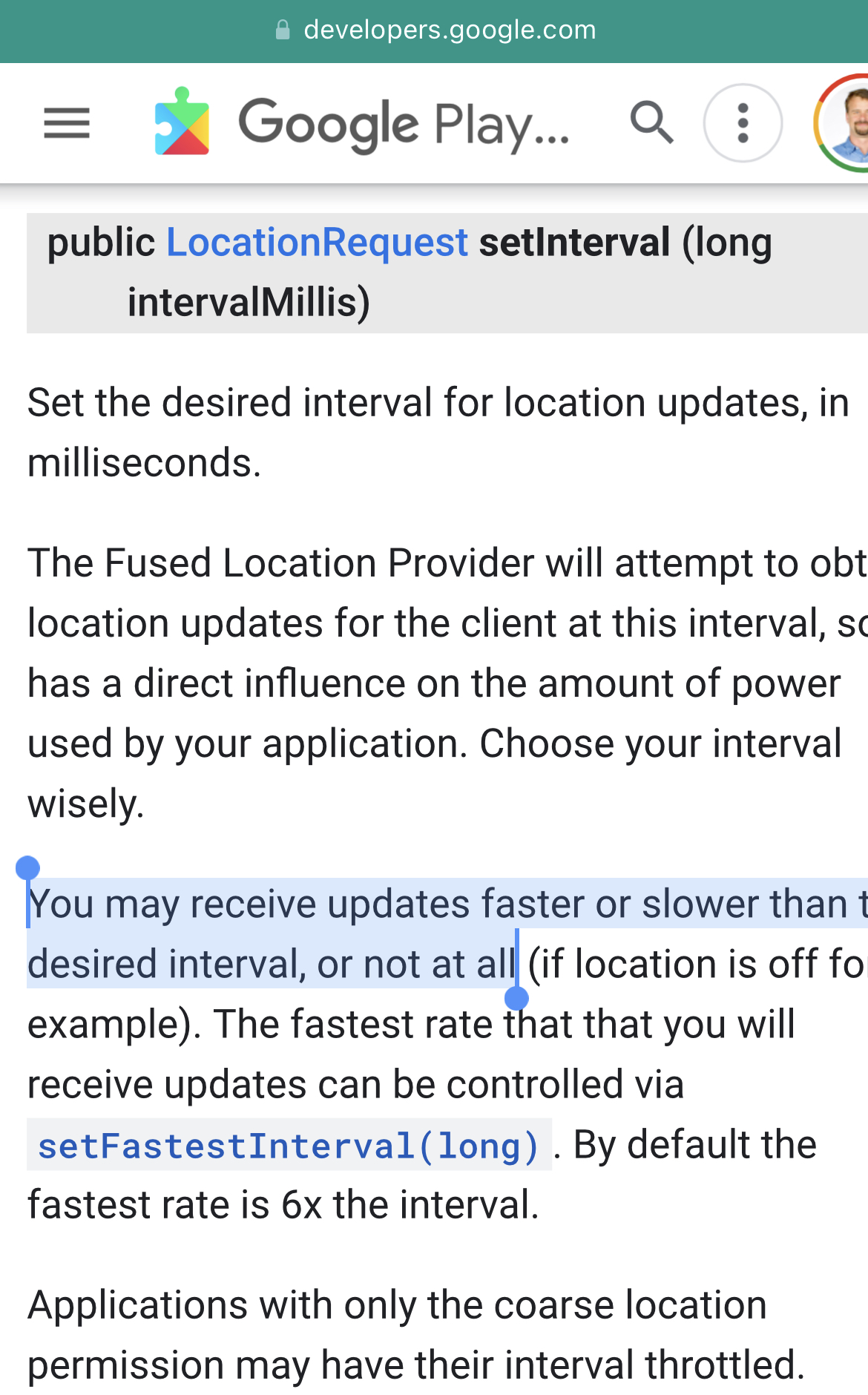 [Android] Location is fetched and posted to server within 10 secs with locationUpdateInterval ...