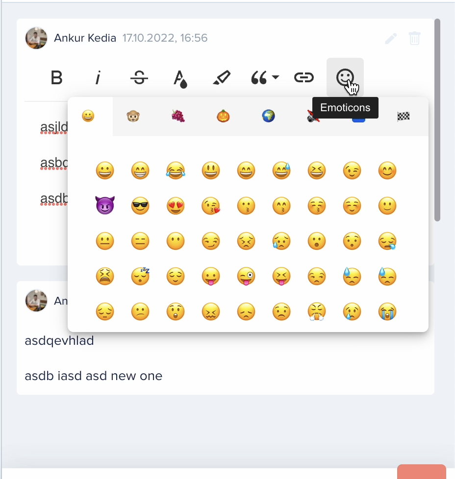 Opening Emoticon Popup Increases The Height Of The Container Which Adds Empty Area For Scroll